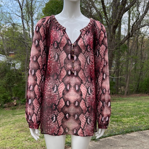 V Cristina | Tops | Nwt Cristina V Sheer Blouse Size Large | Poshmark
